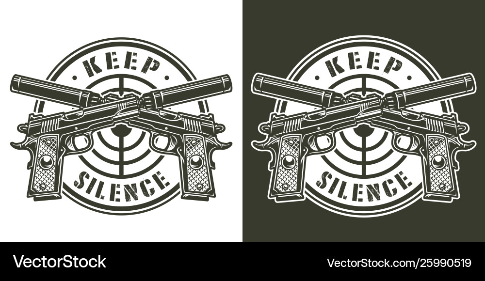 Military Silencer Emblem Royalty Free Vector Image