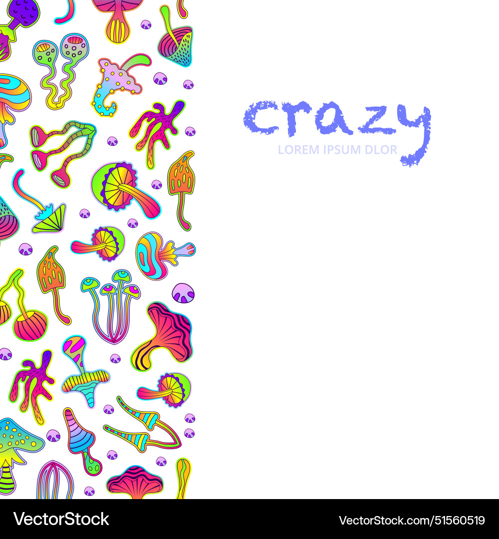 Mushroom background template for print design Vector Image