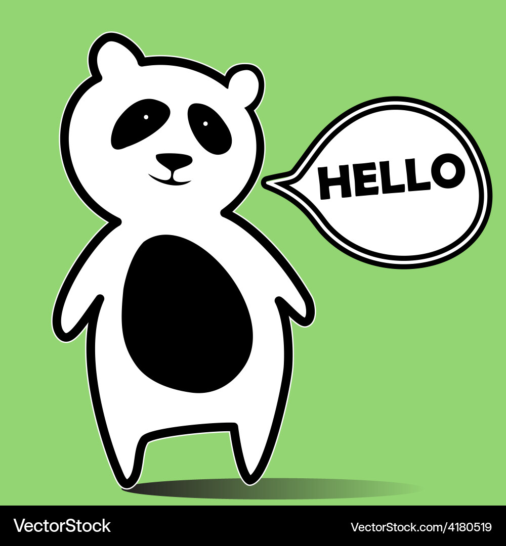 Panda hello Royalty Free Vector Image - VectorStock