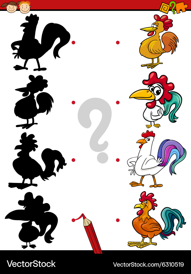 Shadows game for kids Royalty Free Vector Image