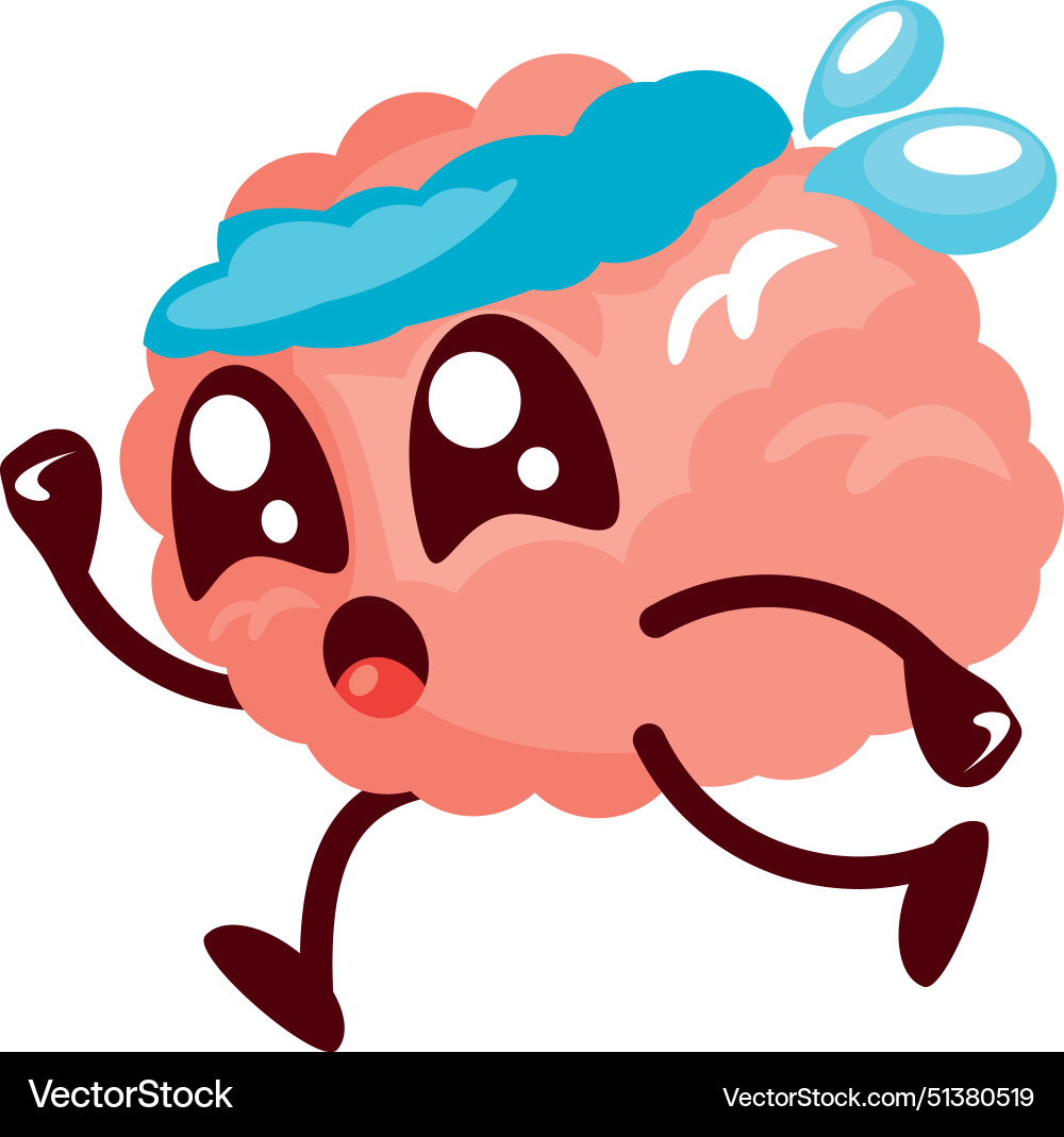 Sport happy brain running Royalty Free Vector Image