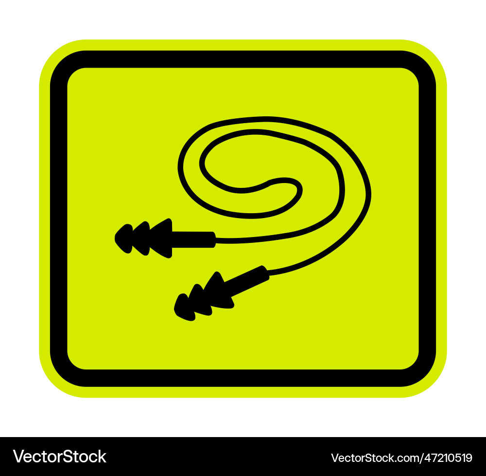 Wear earplugs symbol sign isolate on white Vector Image