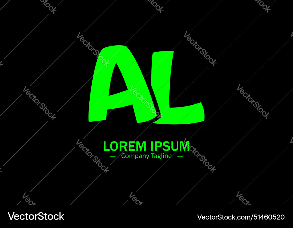 A l letter logo design icon silhouette Royalty Free Vector