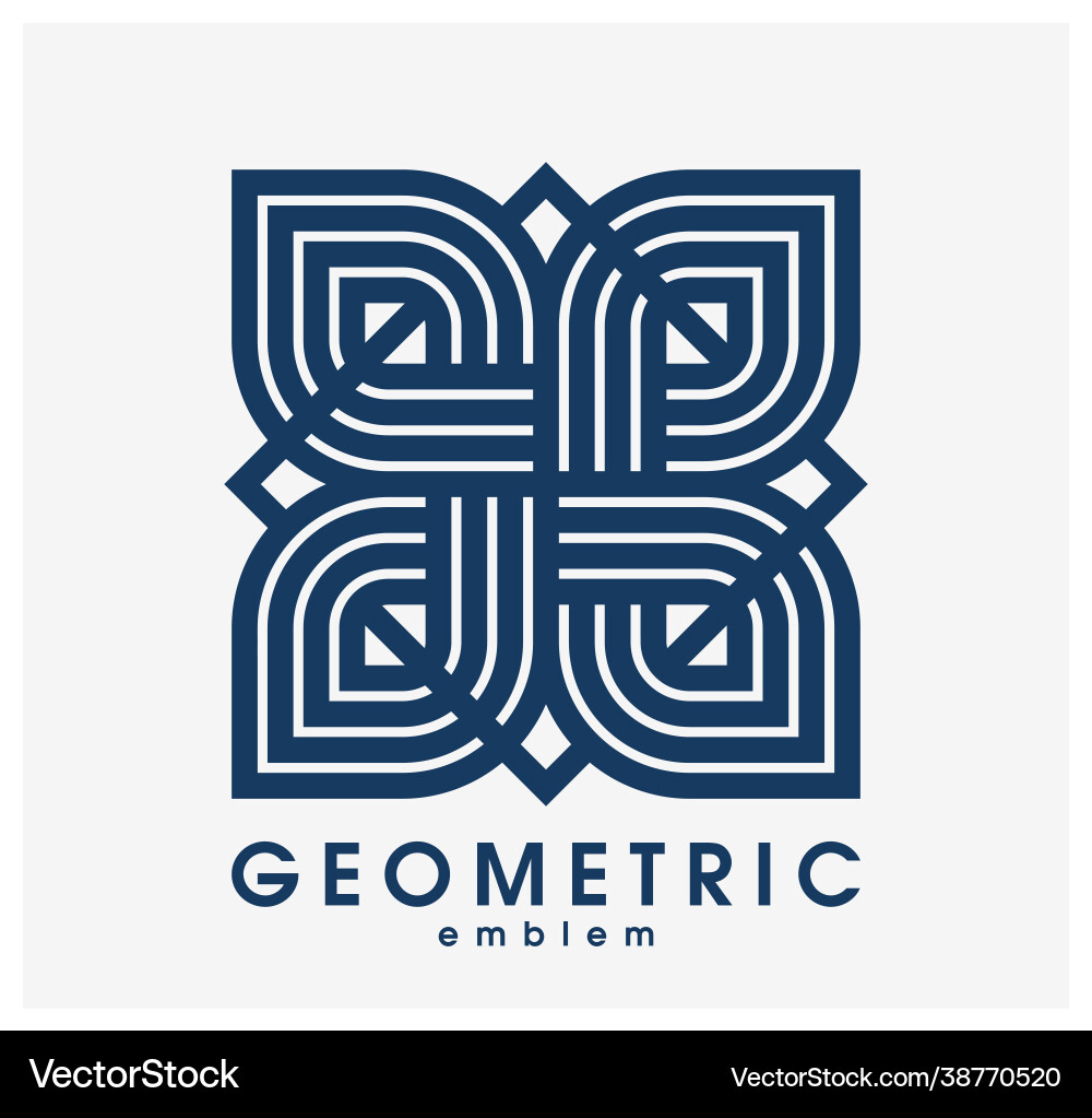 Abstract geometric logo isolated on white linear Vector Image