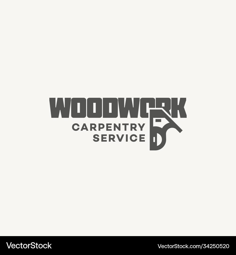 Carpentry service logo Royalty Free Vector Image
