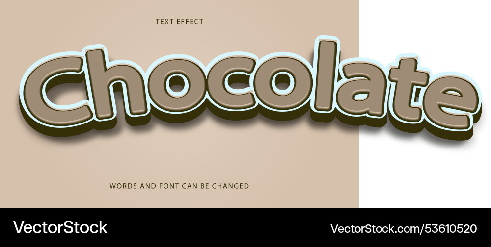 Chocolate text effect editable eps cc Royalty Free Vector