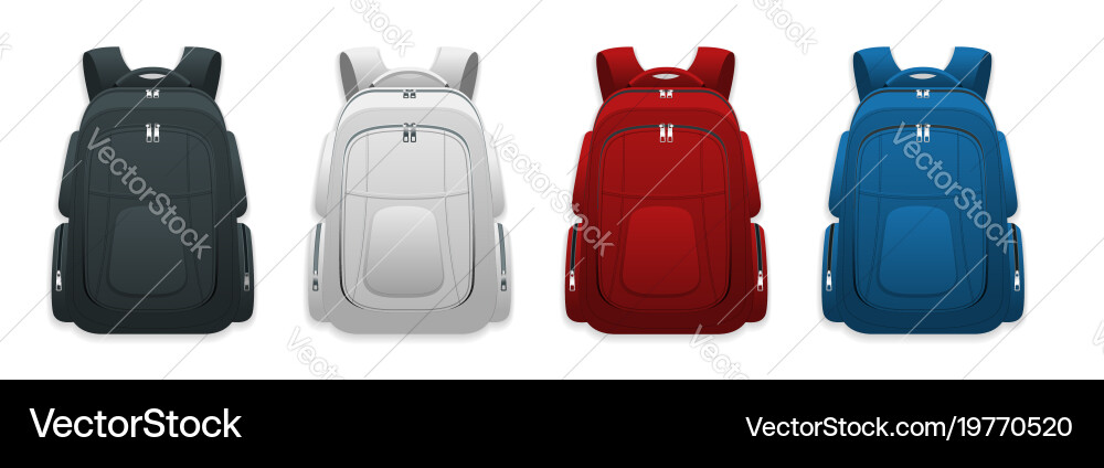 Colorful school backpacks Royalty Free Vector Image