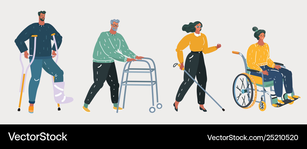 Disabled handicapped people Royalty Free Vector Image