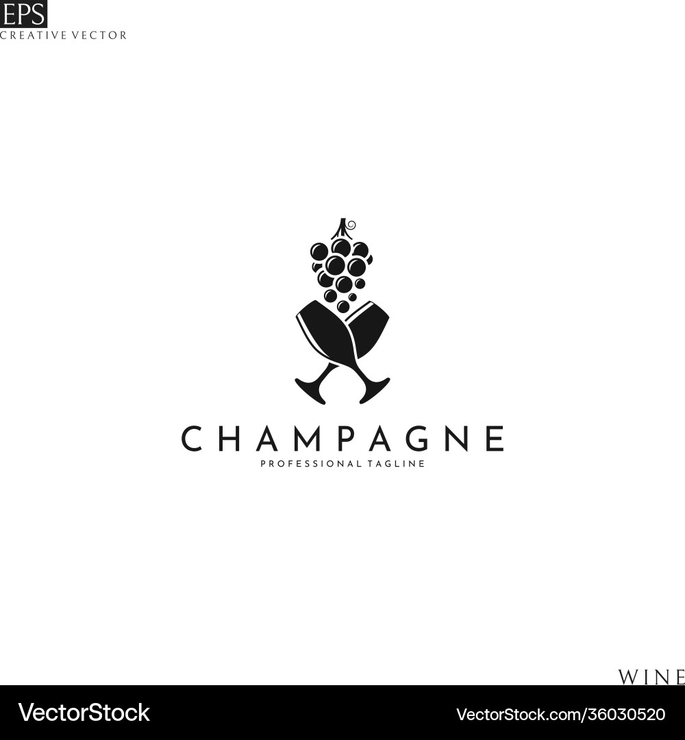 Elegant Champagne Logo Royalty Free Vector Image