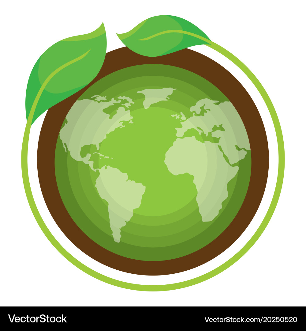 Go green world planet Royalty Free Vector Image