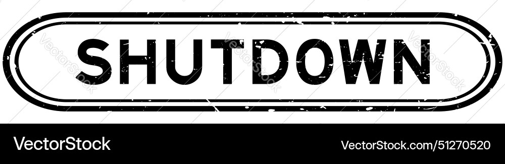 Grunge black shutdown word rubber seal stamp Vector Image