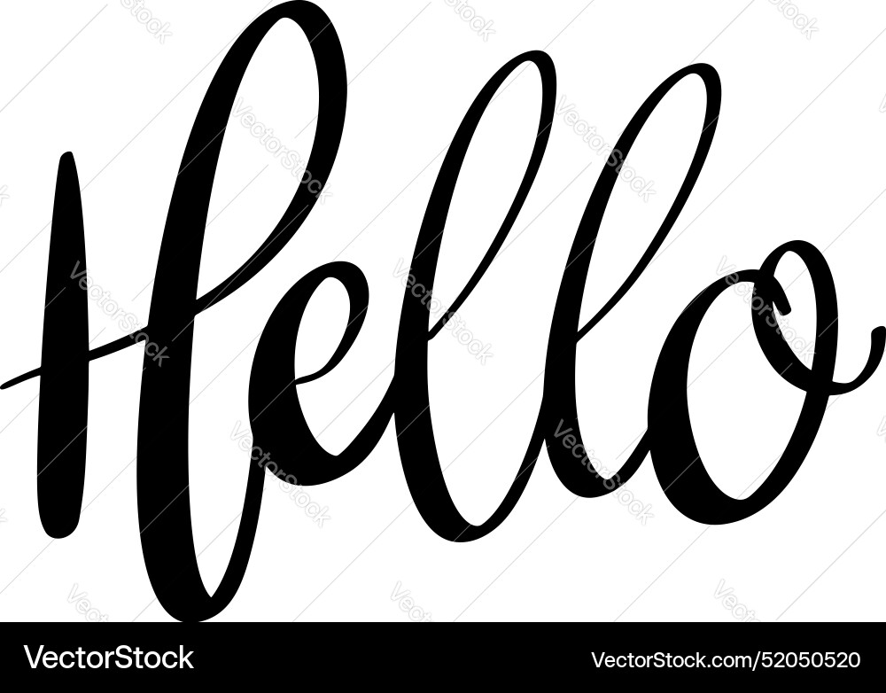 Hello lettering phrase isolated on white Vector Image