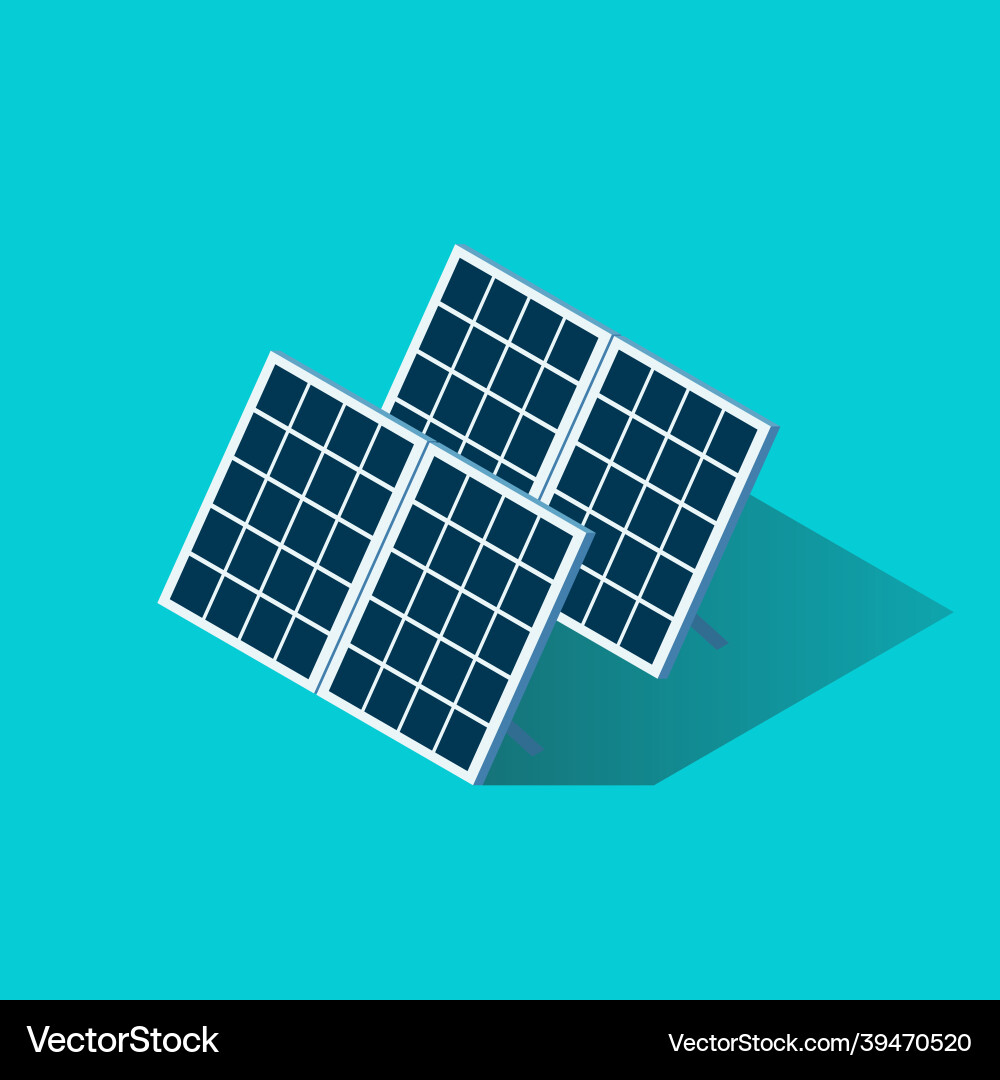 Isometric solar panel icon Royalty Free Vector Image