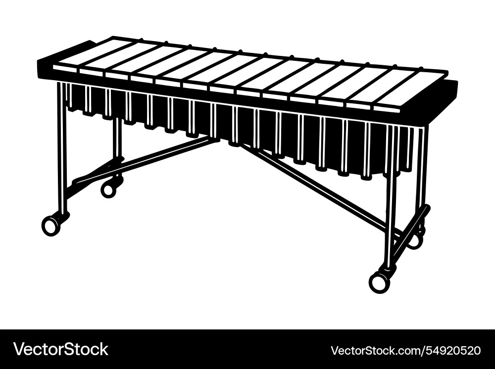 Marimba black and white Royalty Free Vector Image