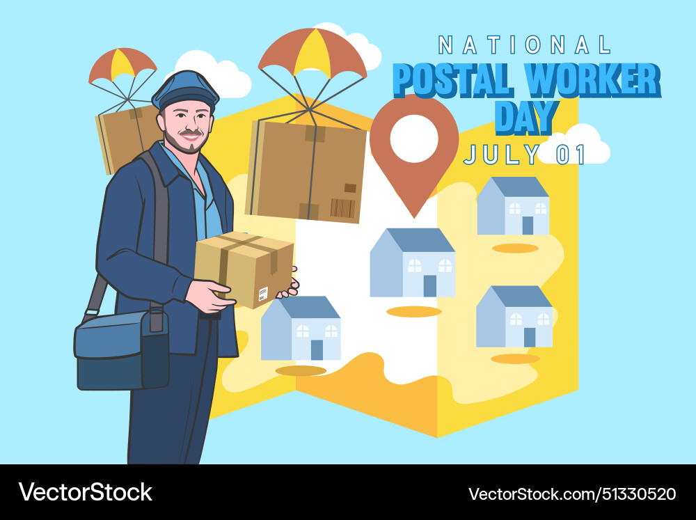 National postal workers day celebration Royalty Free Vector