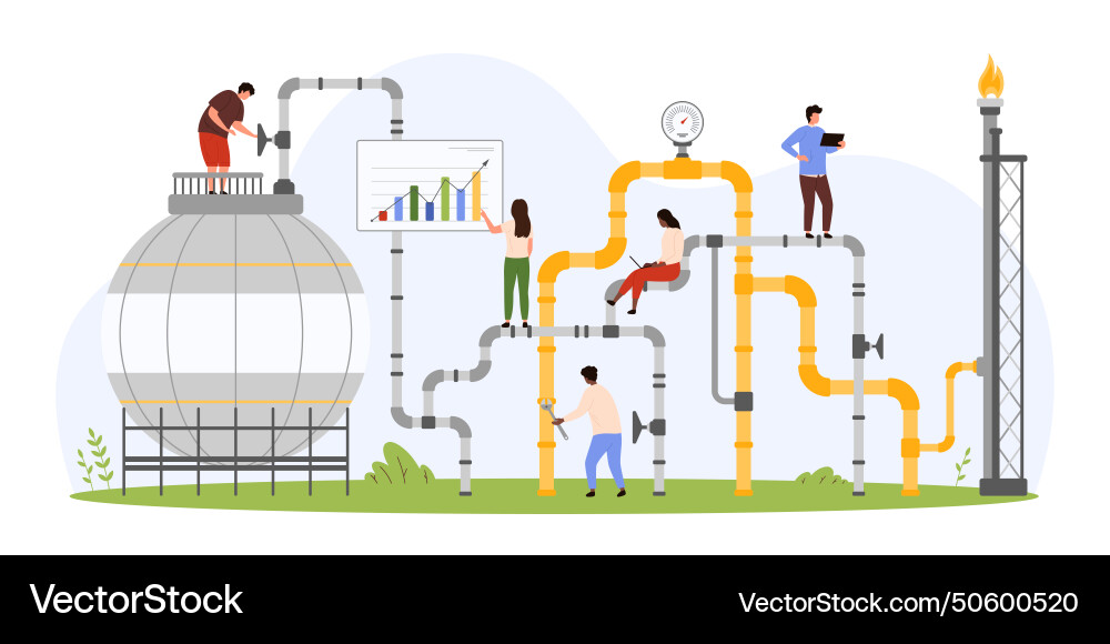 Pipeline and storage tank complex inspection Vector Image