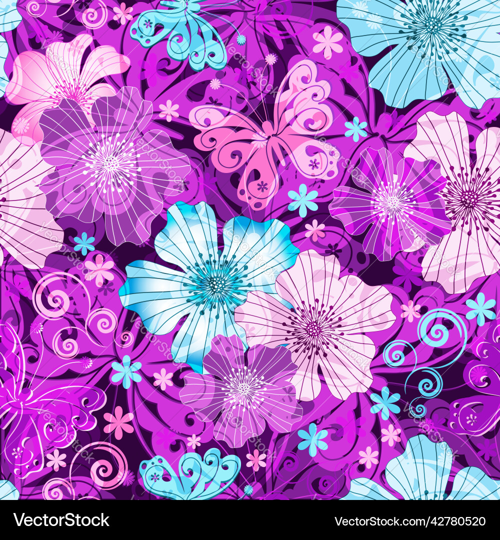 Seamless spring pattern with pale pink flowers Vector Image