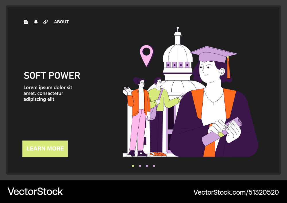 Soft power global connectivity and cultural Vector Image