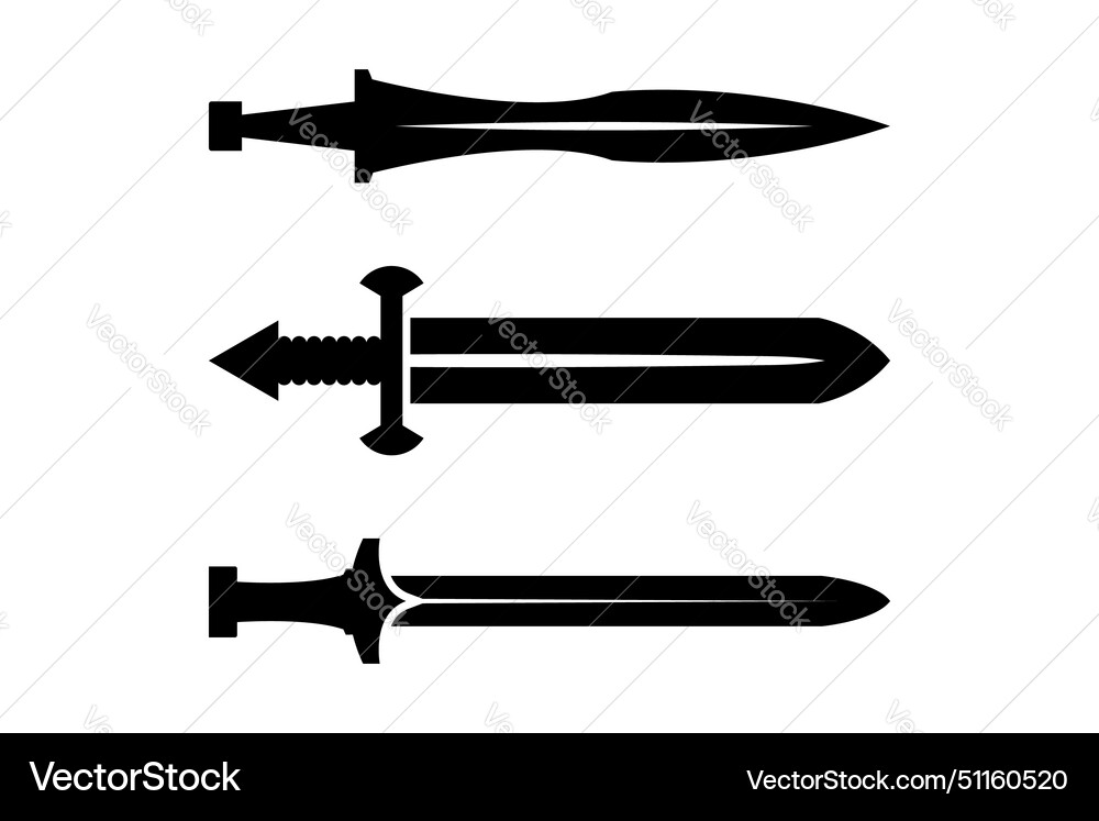 Sword silhouette Royalty Free Vector Image - VectorStock
