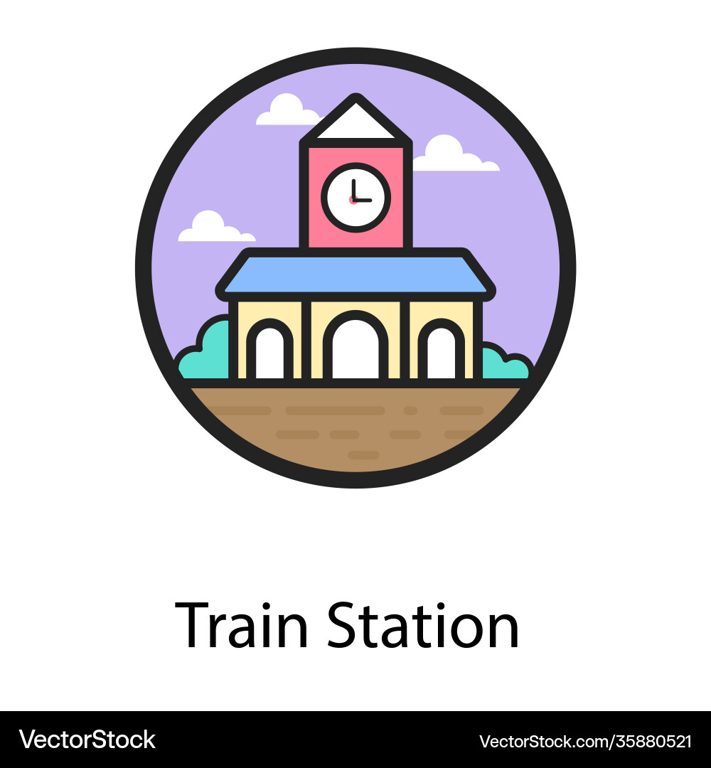Bahnhof Lizenzfreies Vektorbild - VectorStock