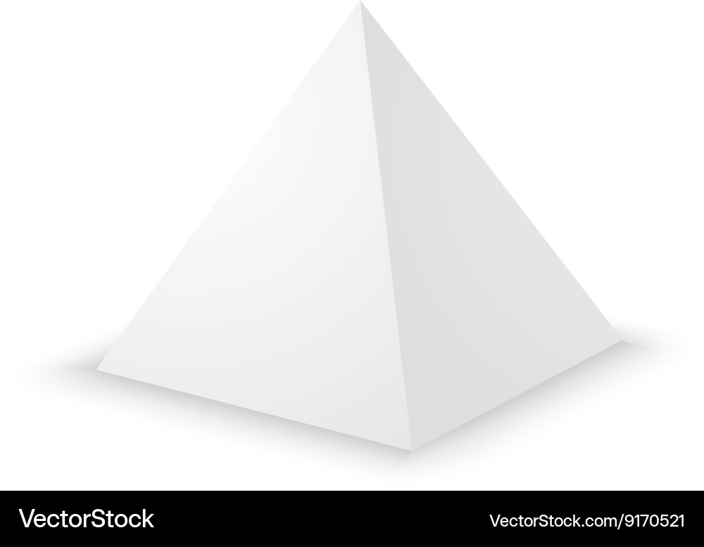 Blank white pyramid 3d template Royalty Free Vector Image