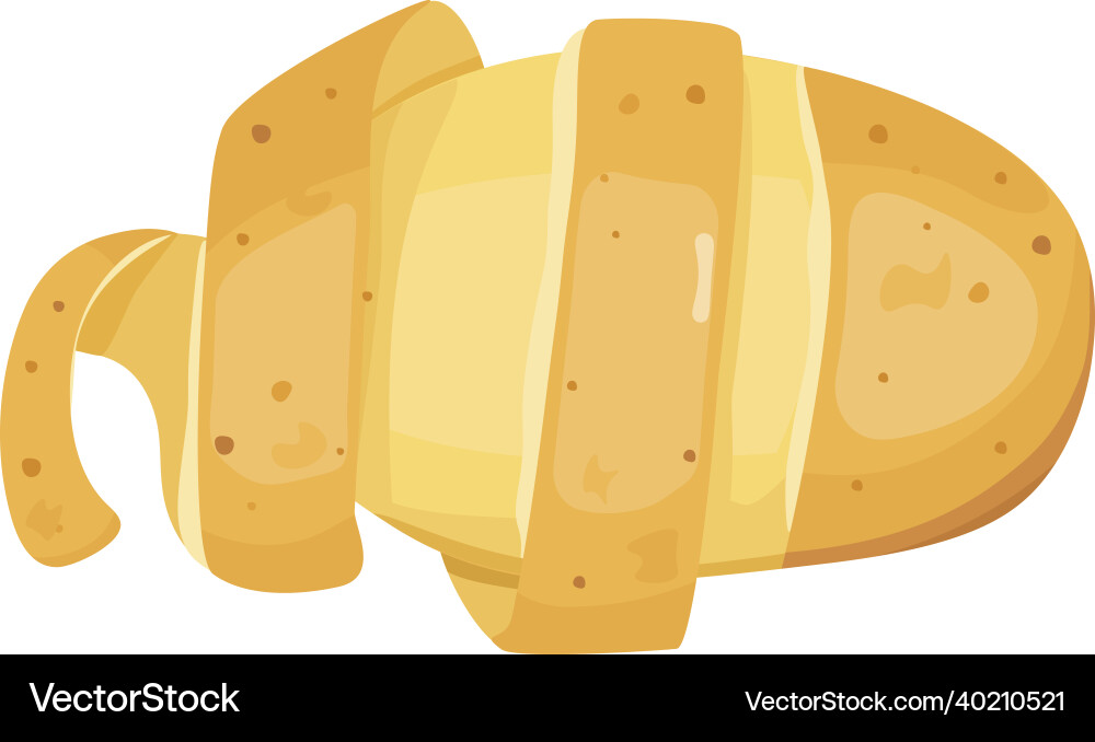 Cartoon potato peel spiral raw round potatoes Vector Image