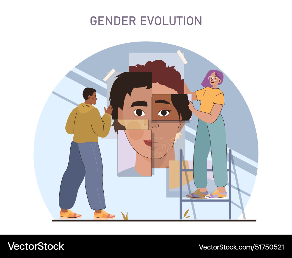 Gender evolution concept Royalty Free Vector Image