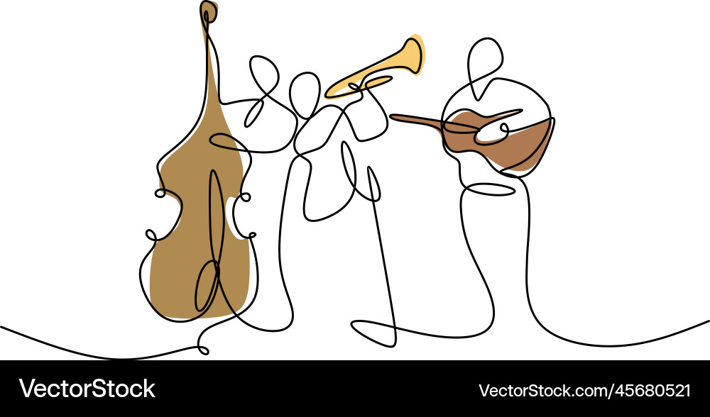 Jazz Music Line Drawing Royalty Free Vector Image