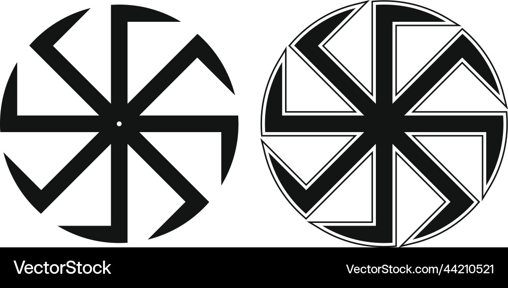 Kolovrat - Slavic Solar Wheel Symbol Royalty Free Vector