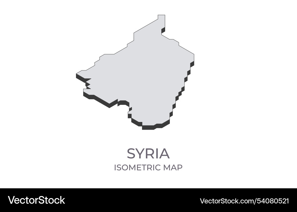 Map of the syria in simple isometric form Vector Image
