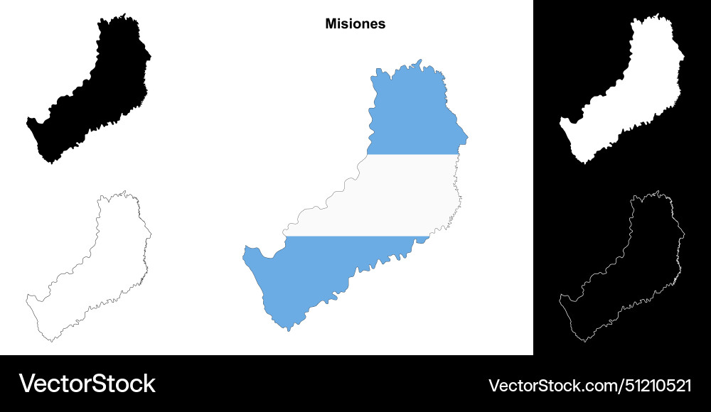 Misiones outline map Royalty Free Vector Image