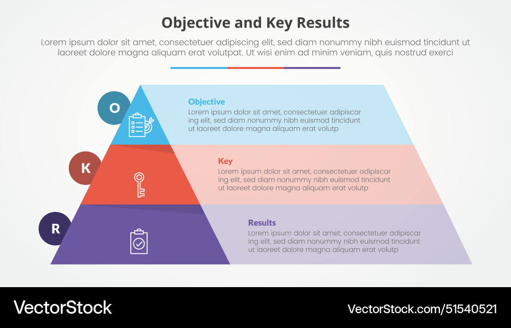 Okr objectives and key results framework Vector Image