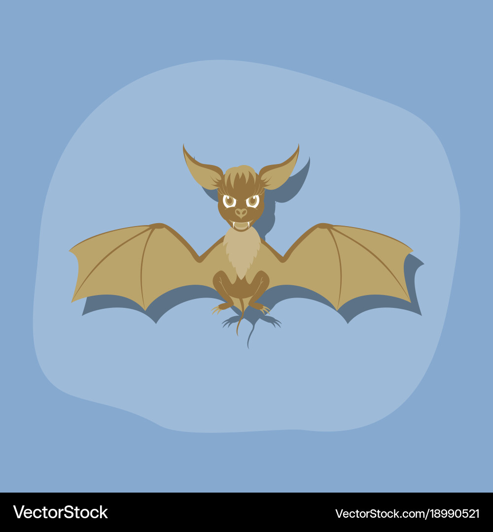 Paper sticker on stylish background cute bat Vector Image