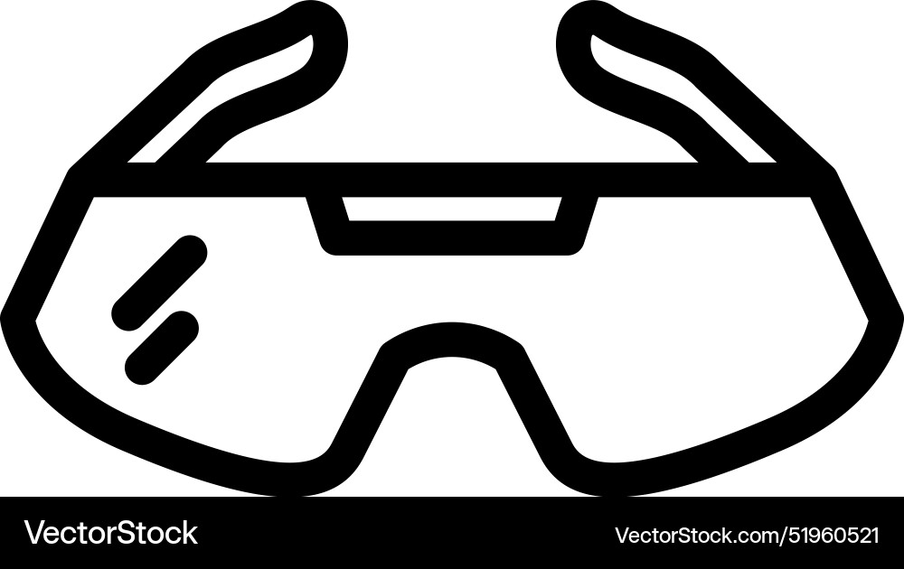 Safety glasses ppe protective equipment line icon Vector Image