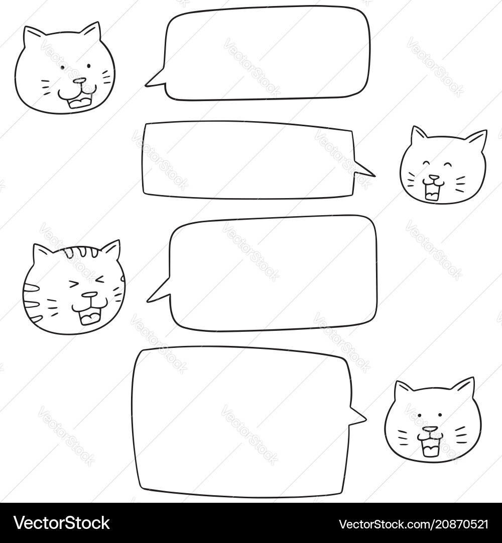 Set of cat talking Royalty Free Vector Image - VectorStock