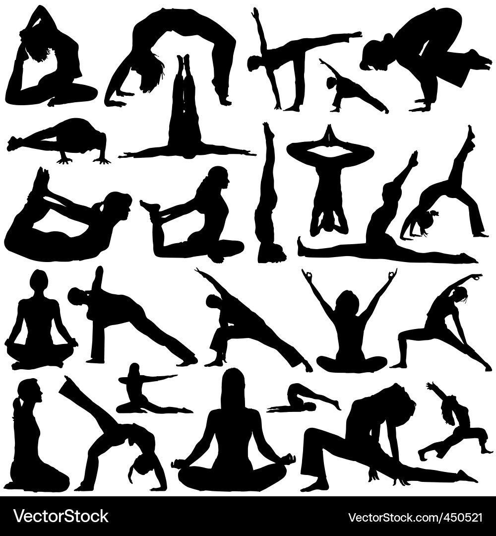 Yoga Poses Collection Royalty Free Vector Image