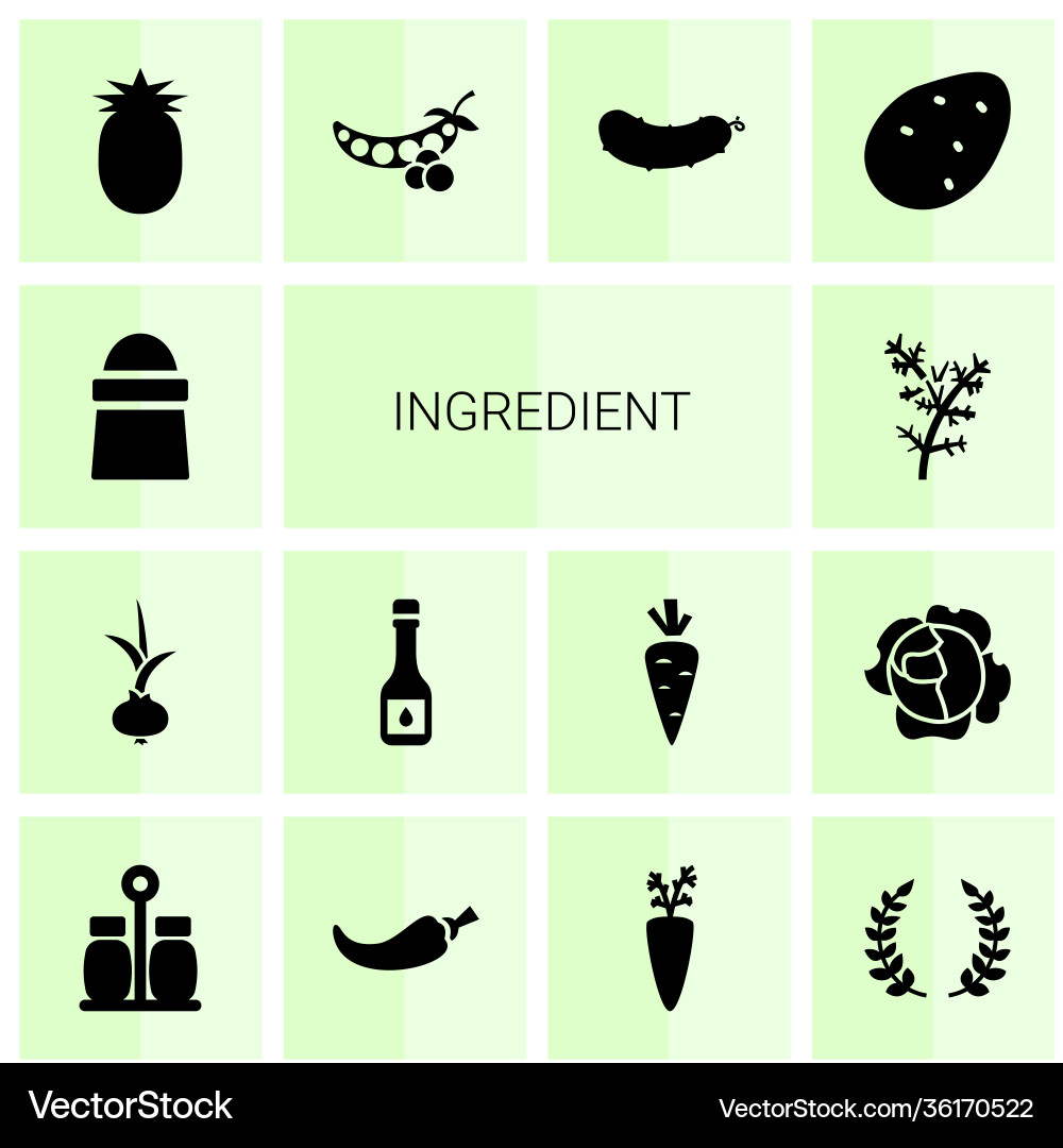 14 ingredient icons Royalty Free Vector Image - VectorStock