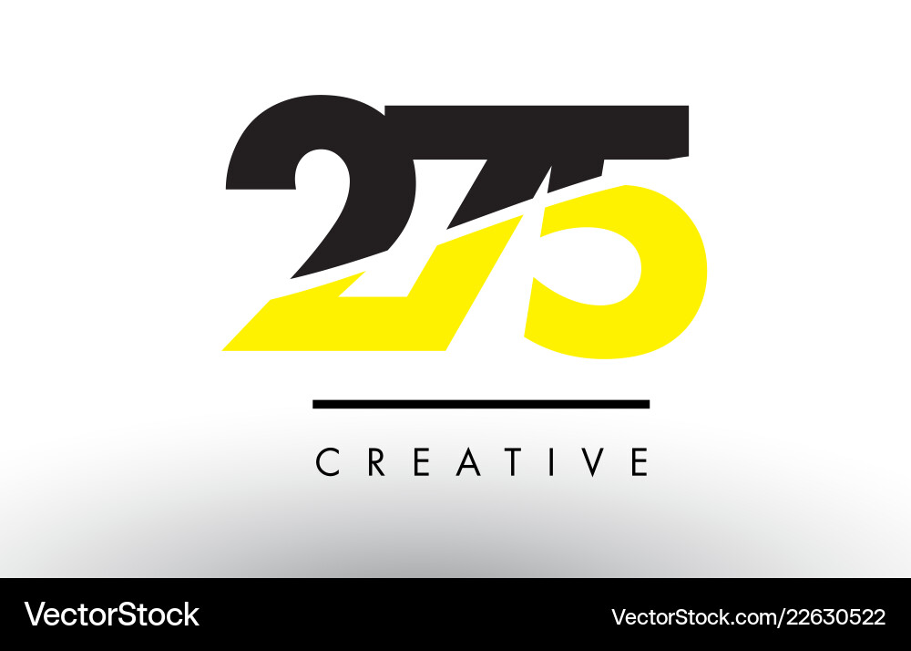 275 black and yellow number logo design Royalty Free Vector