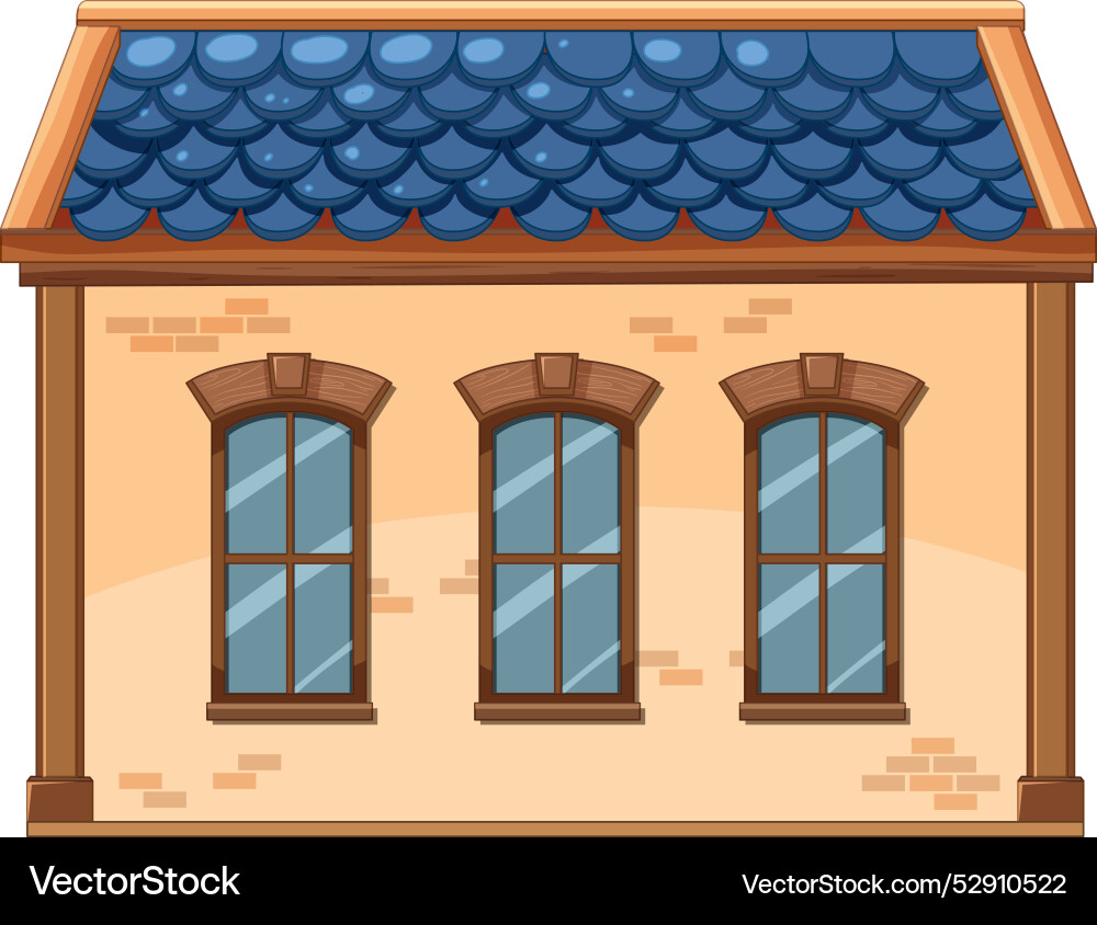 A house with three windows Royalty Free Vector Image