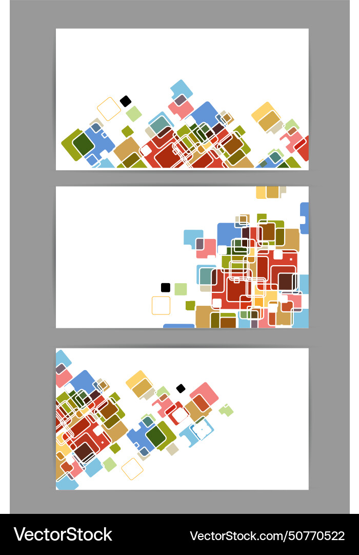 Abstract business cards cube bright color Vector Image