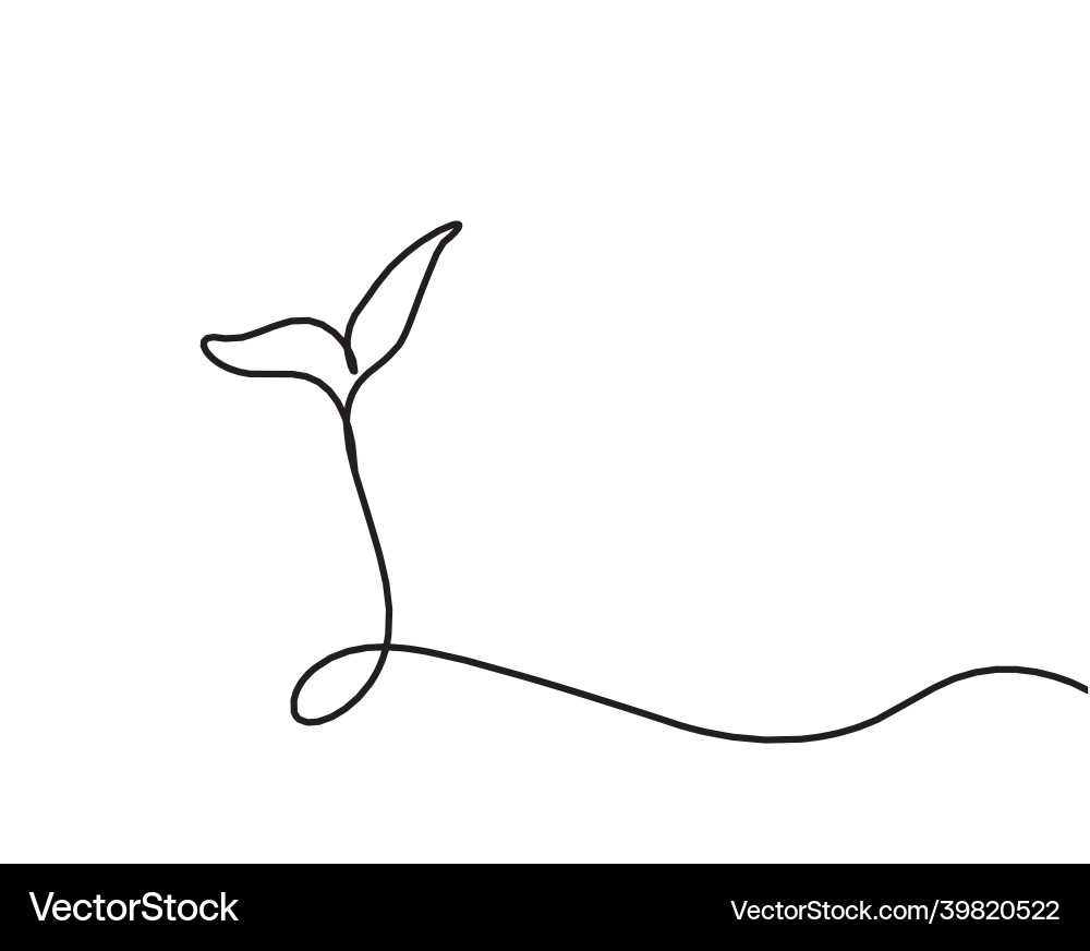 Abstract sprout as line drawing on the white Vector Image
