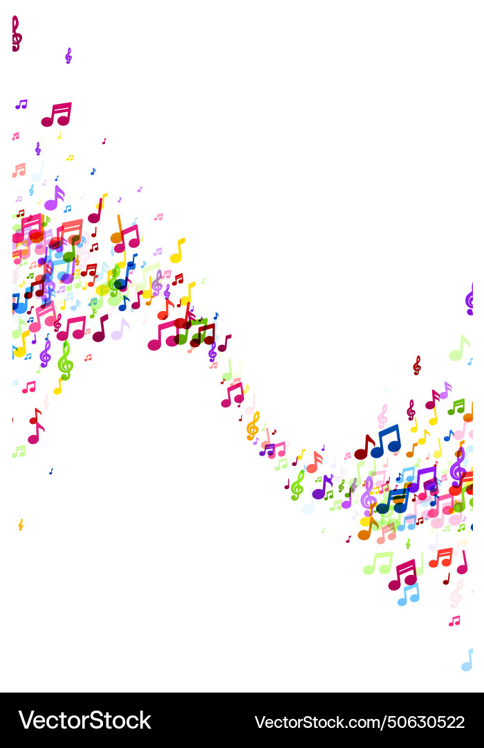 Abstract wave of colorful musical notes Royalty Free Vector