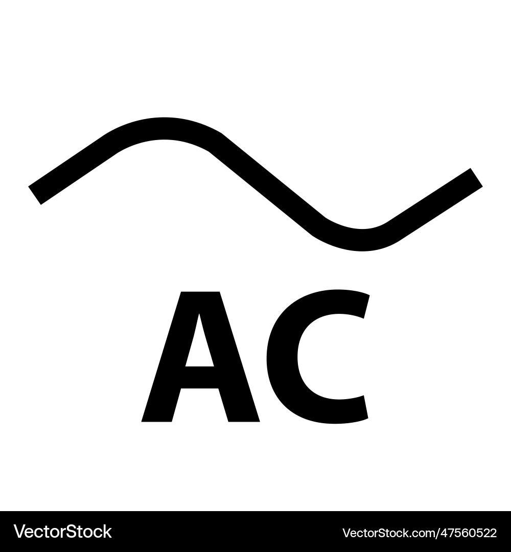 Alternating current ac symbol sign isolate Vector Image
