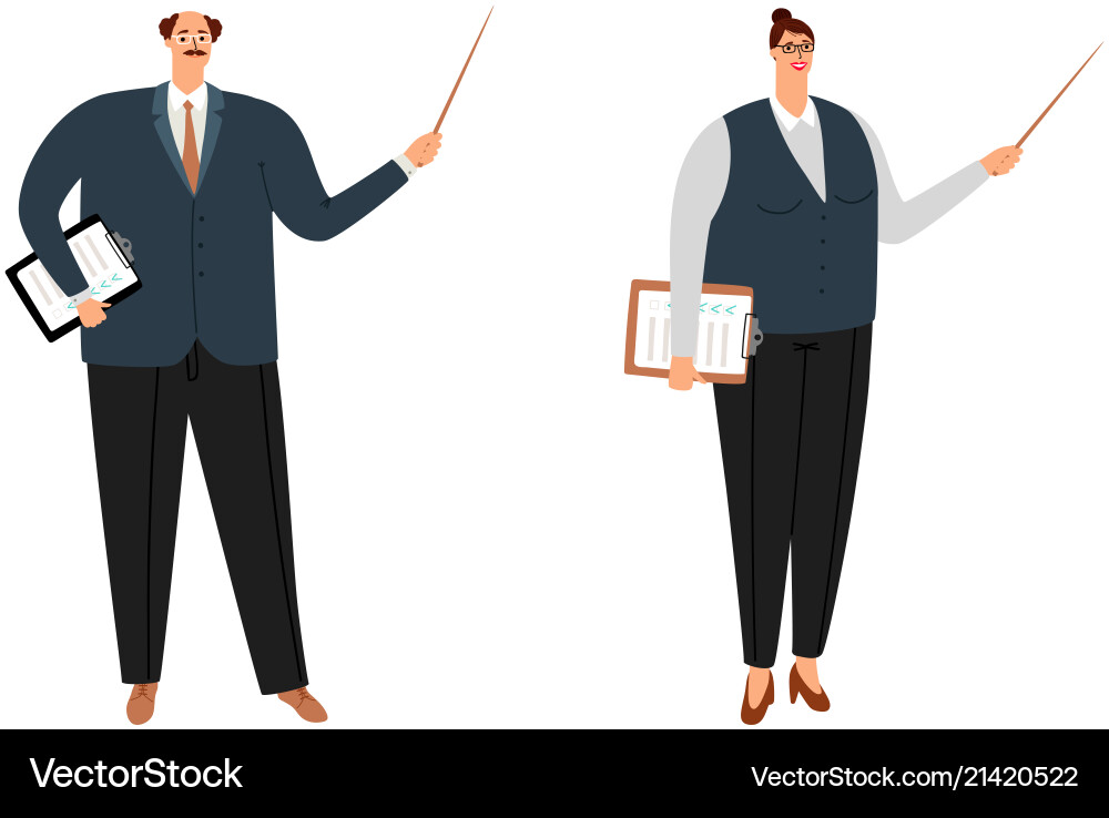 Cartoon teachers characters Royalty Free Vector Image