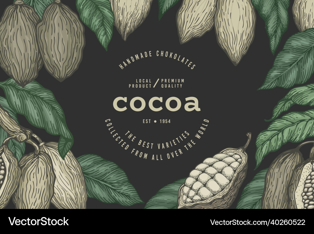 Cocoa color banner template chocolate retro Vector Image