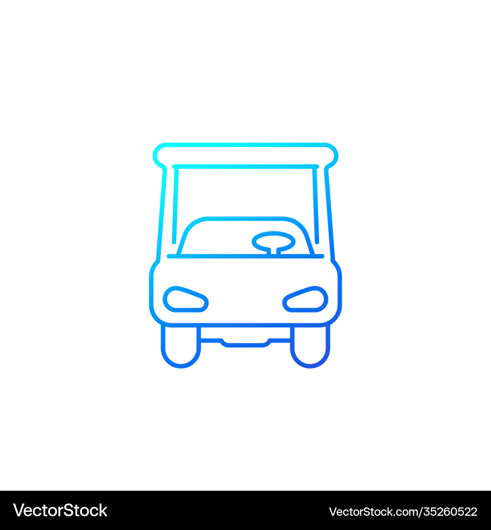 Golf cart car icon on white line Royalty Free Vector Image
