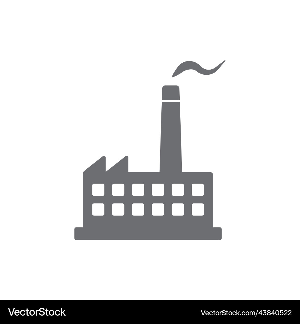 Grey manufacturing factory icon Royalty Free Vector Image