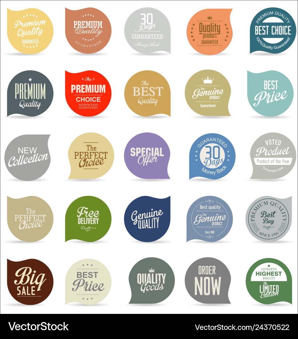 Modern badges collection 3 Royalty Free Vector Image
