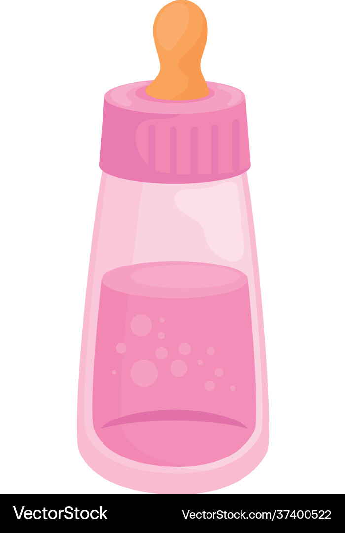 Pink baby bottle Royalty Free Vector Image - VectorStock