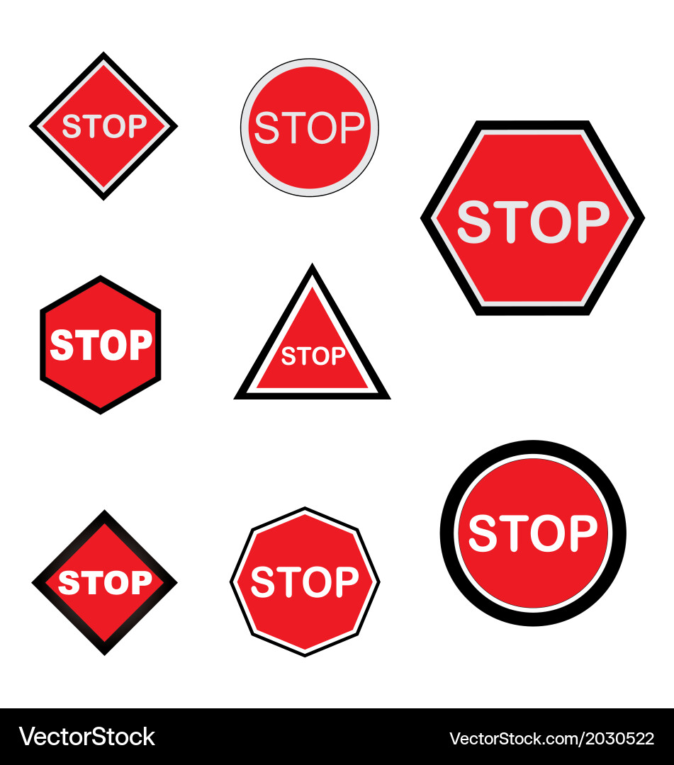 Red Stop Sign Symbol Royalty Free Vector Image